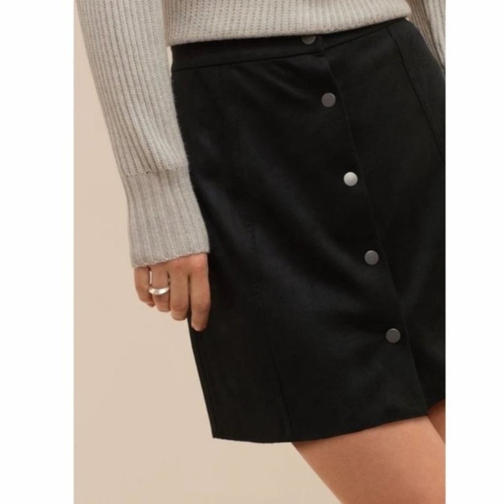 Wilfred Free Aritzia Black Faux Suede Mini Skirt - Gem